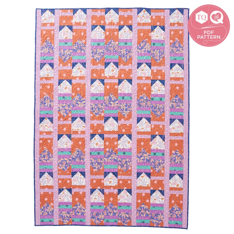 Flying Geese Quilt, Sewing Pattern, Modern Quilt Cushion, Love Patchwork & Quilting, Digital ...