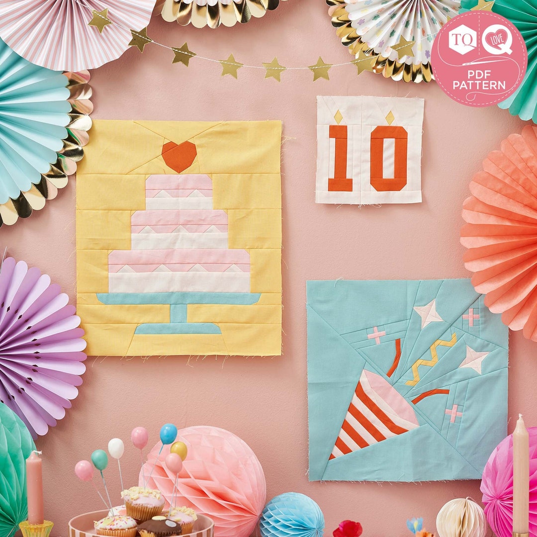 Birthday FPP Blocks, Foundation Paper Piecing, Celebration, Love ...