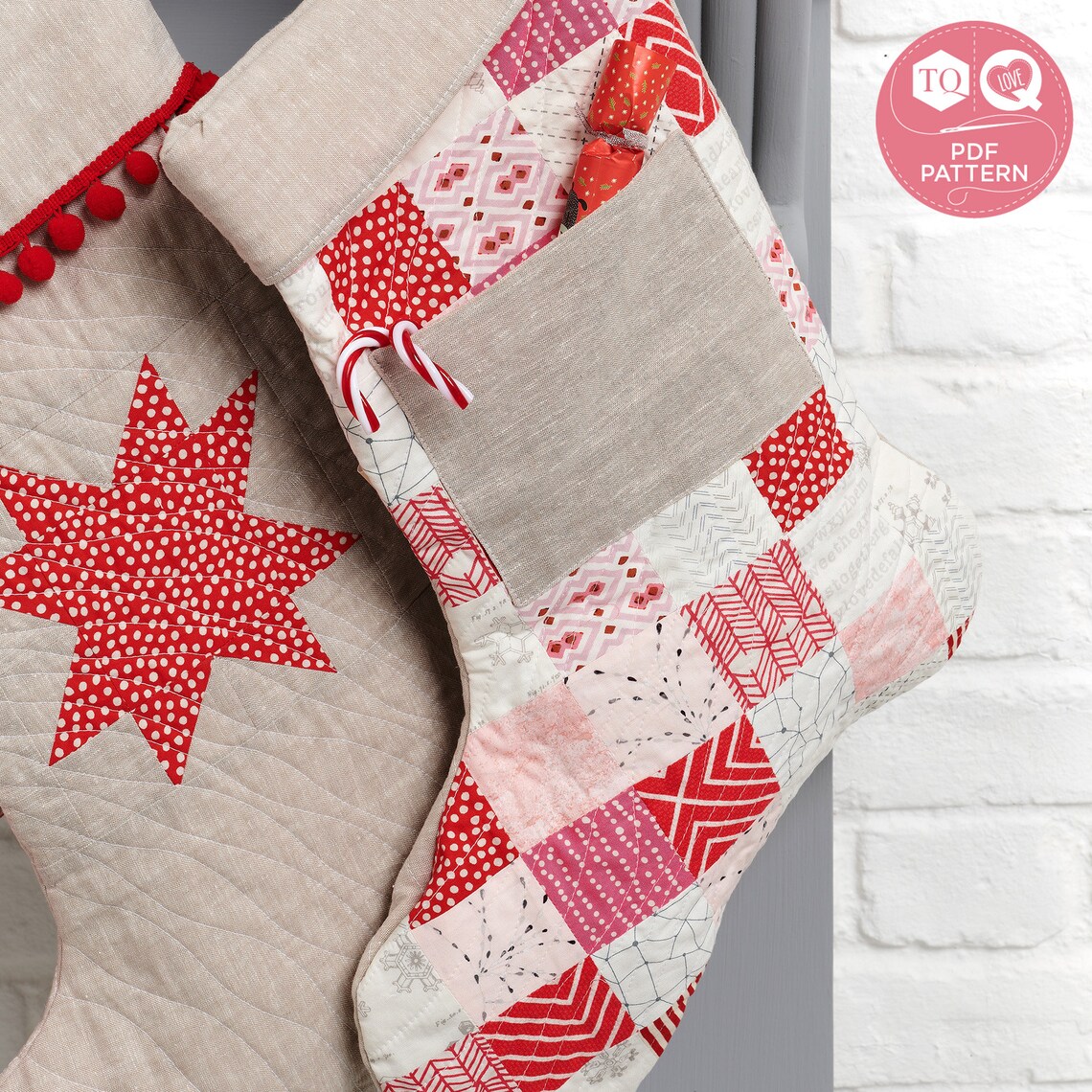 Quilted Stocking Patterns, Christmas Sewing Pattern, Stockings, Love ...
