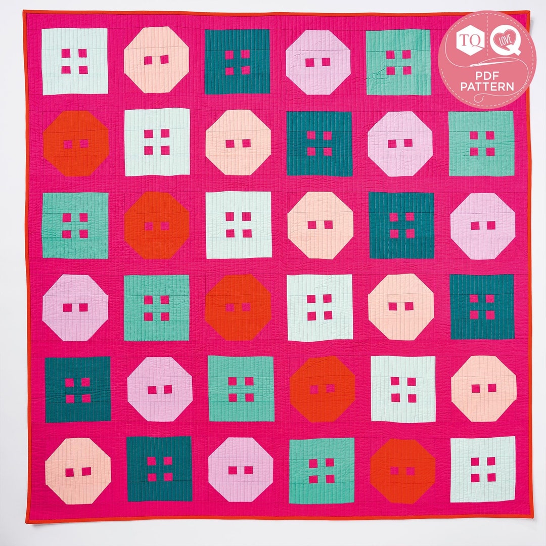 Buttons Quilt, Sewing Pattern, Modern Quilt, Love Patchwork & Quilting ...