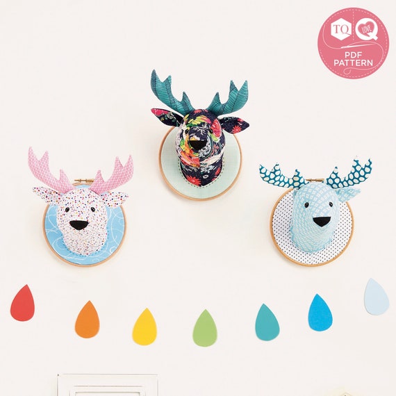 Oh Deer Stag Heads Sewing Pattern Deer Decor Love Patchwork - Etsy