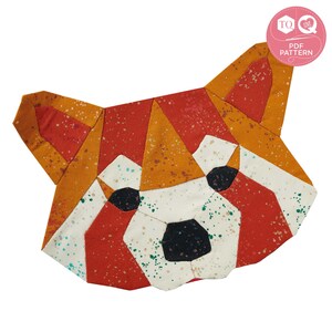 Red Panda EPP Quilt Block, Sewing Pattern, English Paper Piecing Templates, Love Patchwork ...