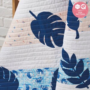 Flora and Fauna Quilt, Quilt Pattern, Tropical Applique Quilt, Love ...