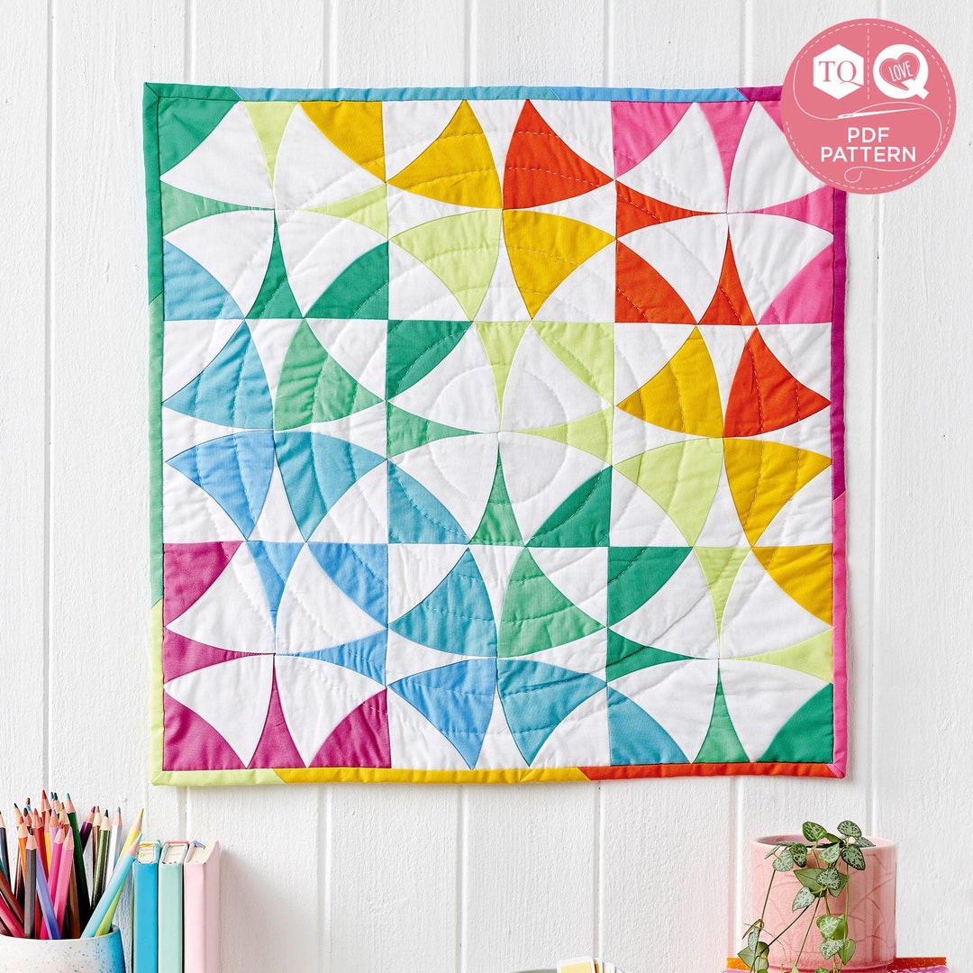 Rainbow Flow, Curvy Quilt Pattern, Love Patchwork & Quilting, Digital ...