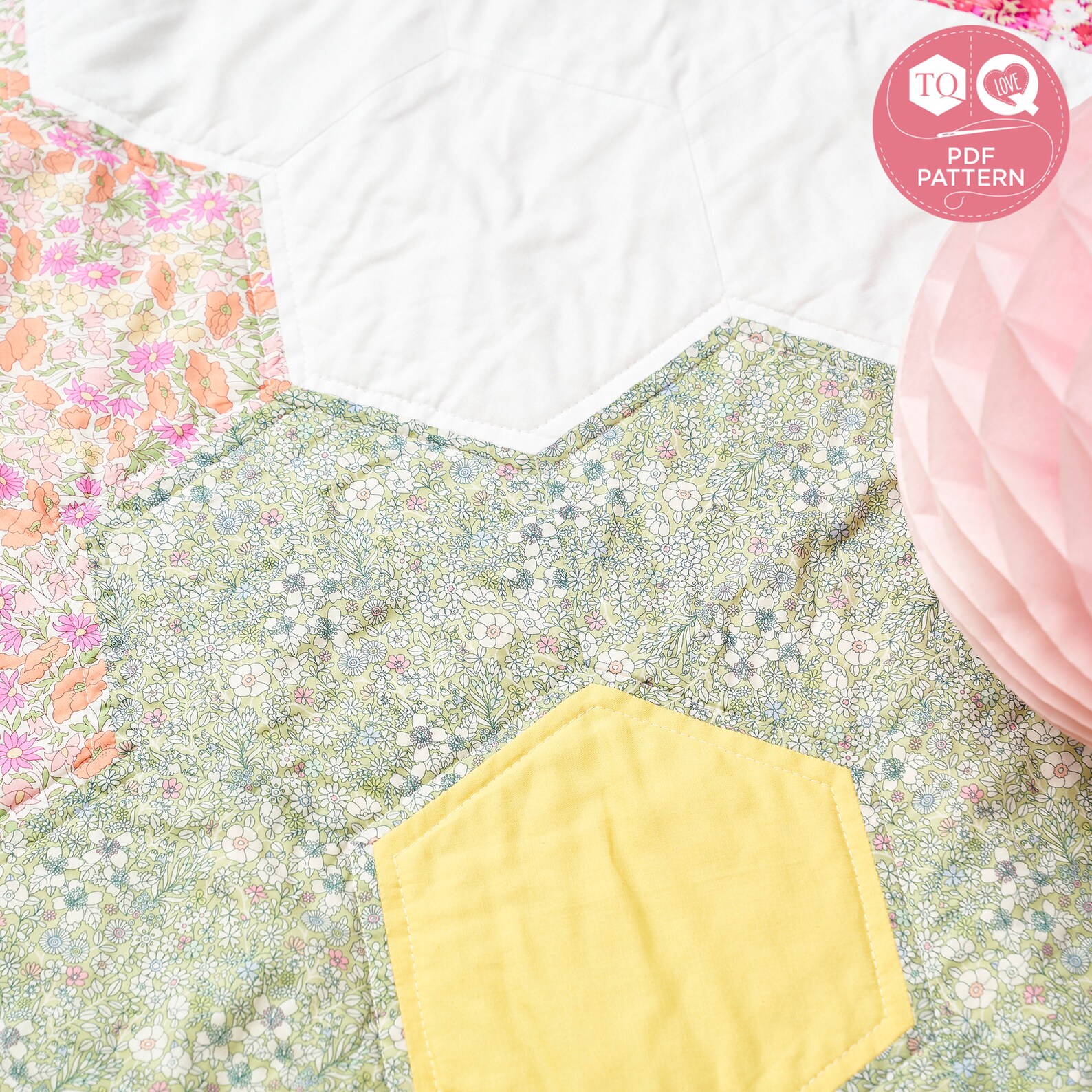 Primrose Hill Quilt, Quilt Pattern, English Paper Piecing, Hexie Quilt ...