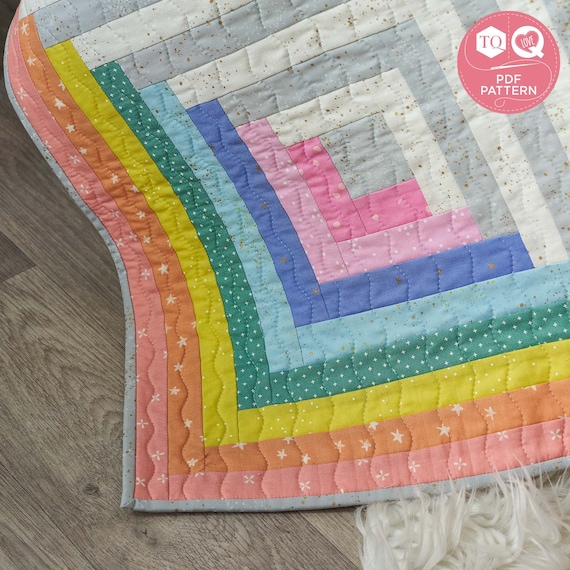 Rainbow Log Cabin Quilt