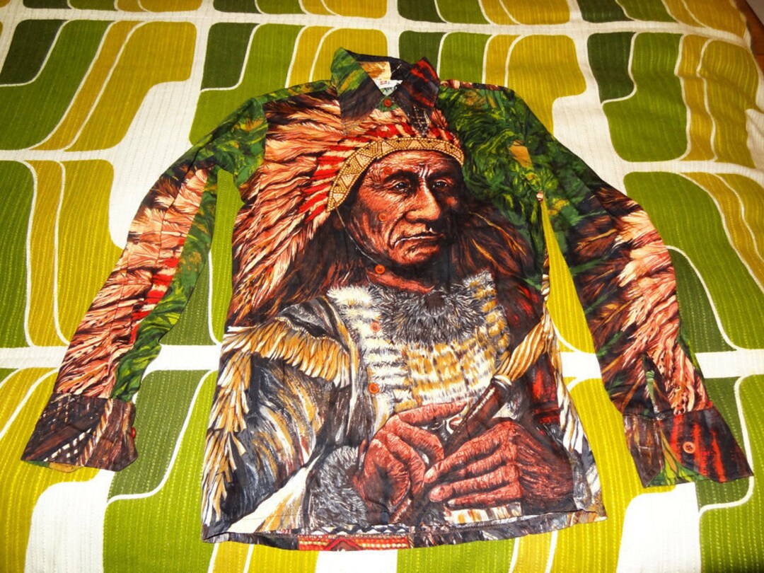 1960's Sitting Bull Souix Warrior Full Panel Shirt. - Etsy