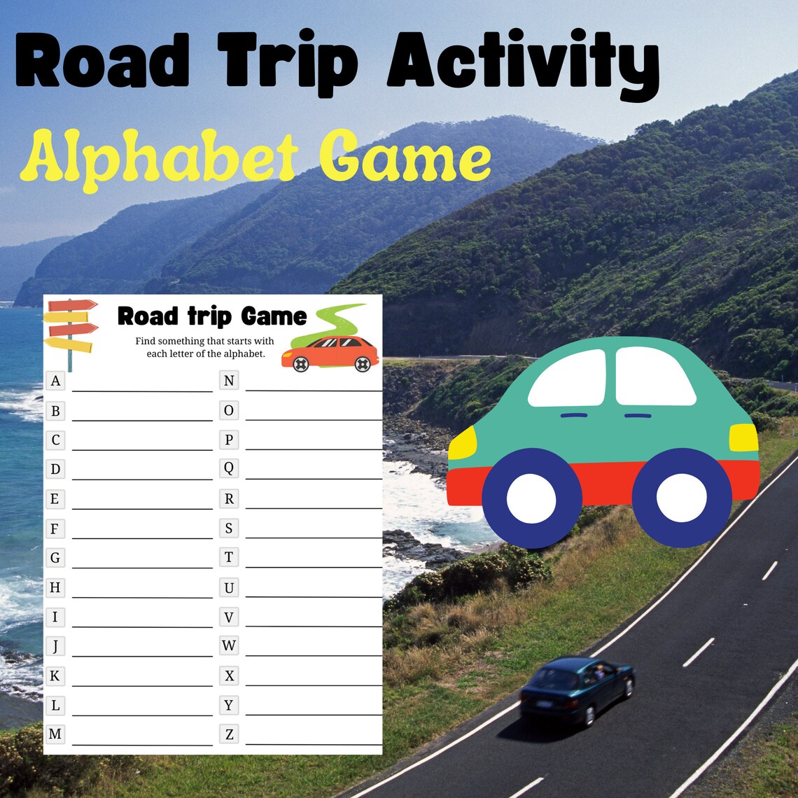 Road Trip Printable Game, Instant Download, Kids Car Activity, Family ...