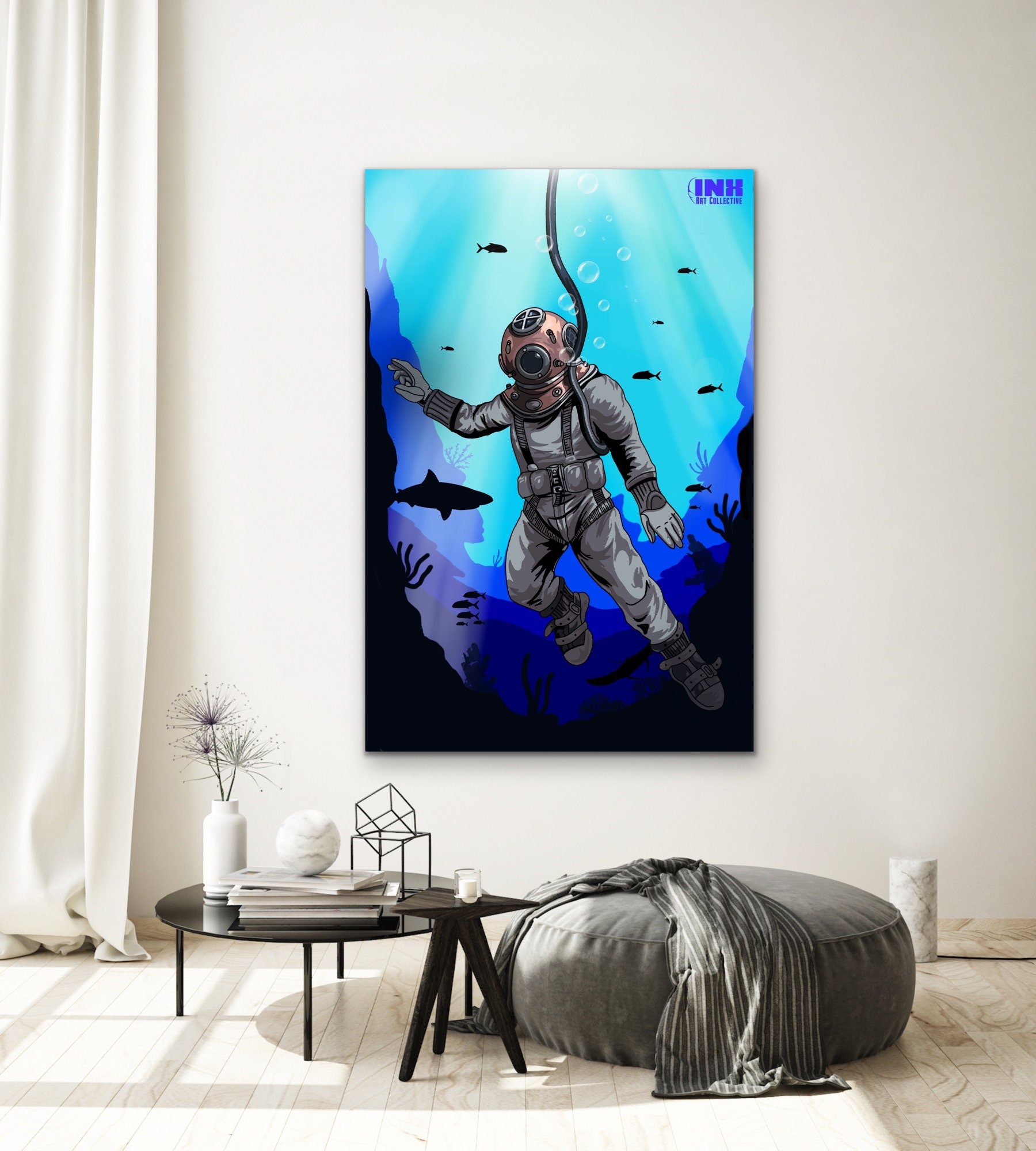 Deep Sea Diver /ocean Canvas Art Painting | Deep Sea Diver / Ocean Wall ...