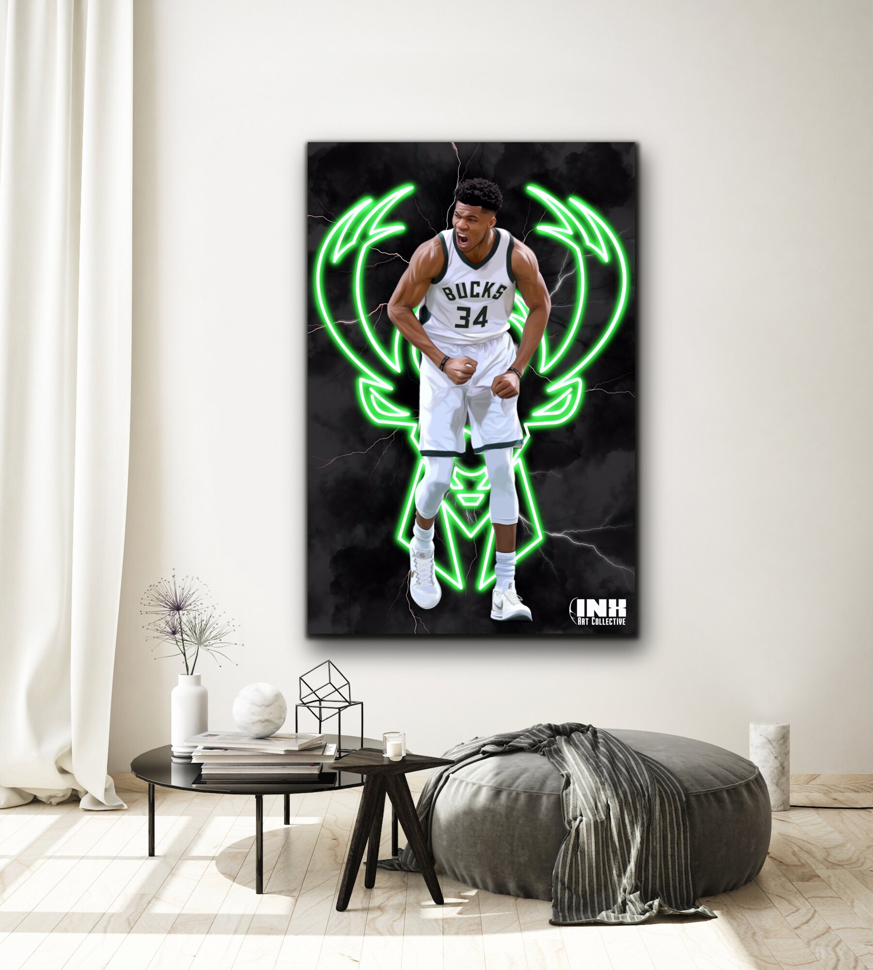 Giannis Antetokounmpo American Basketball/nba Canvas Art Painting | Giannis Wall Art NBA Art ...