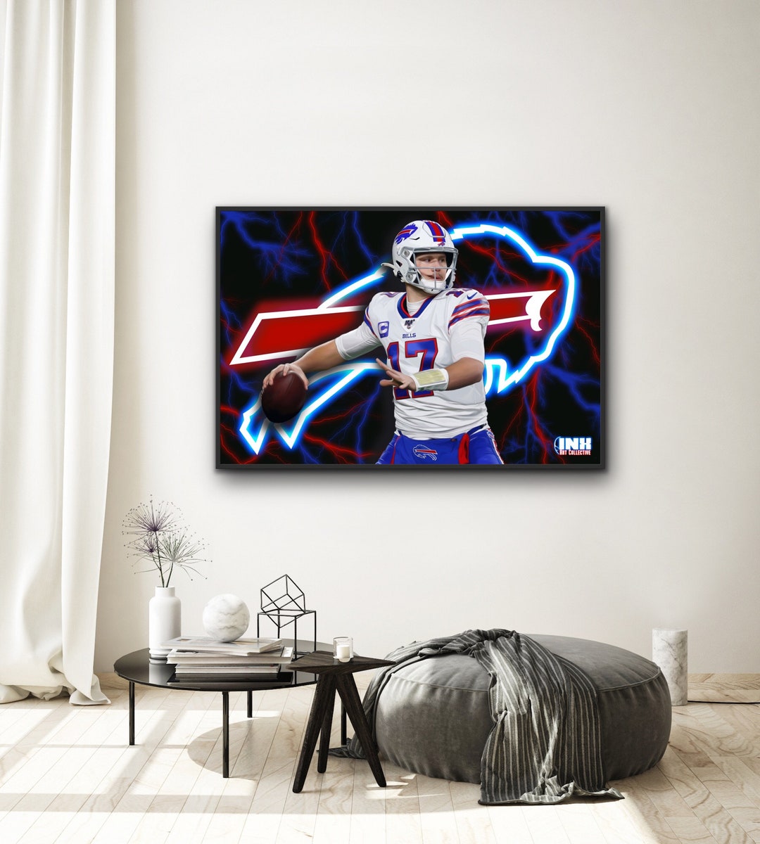 Josh Allen American Football/nfl Canvas Art Painting | Josh Allen Wall ...