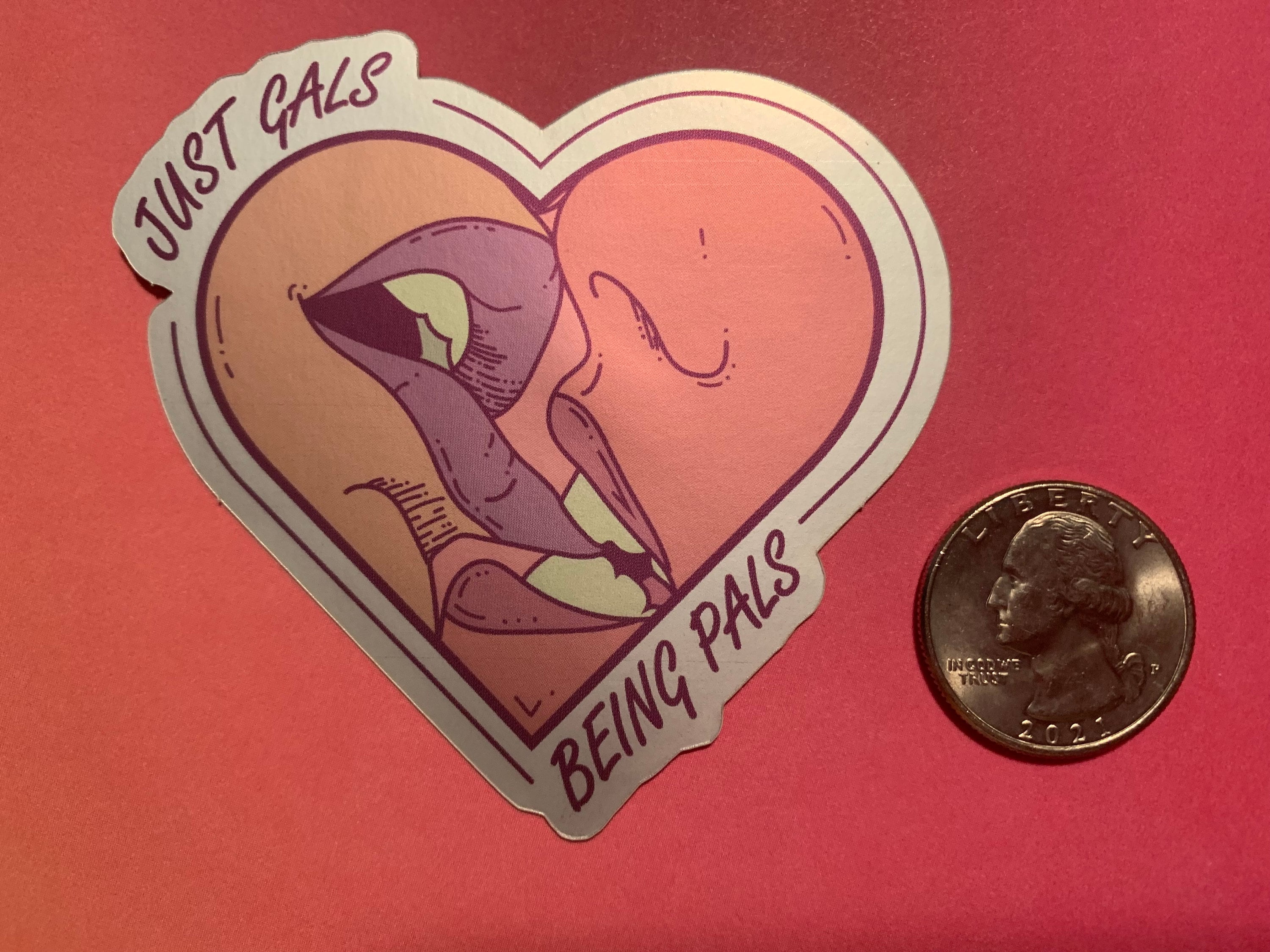 Just Gals Being Pals Matte Holographic Sapphic Lesbian Bi WLW - Etsy