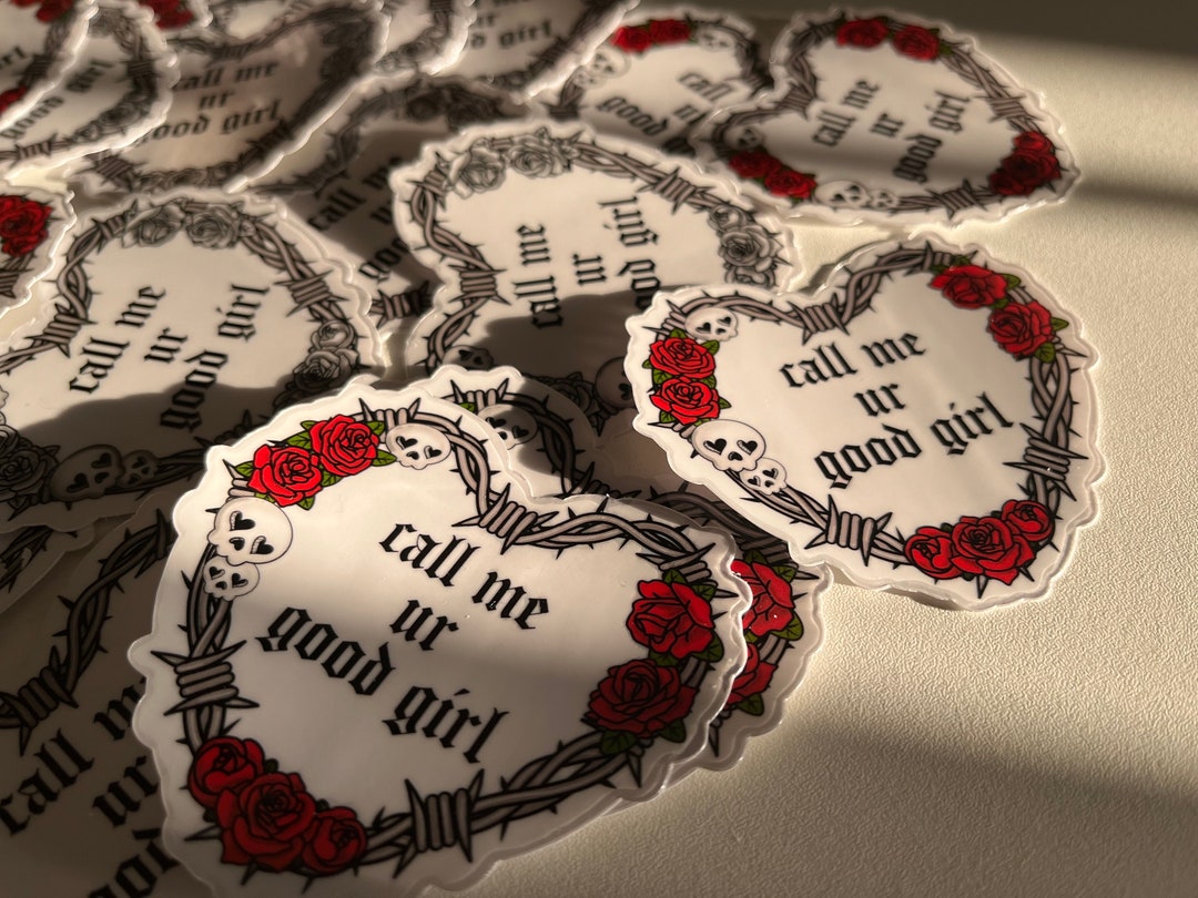 Call Me Ur Good Girl Barbed Wire Heart Clear Sticker - Etsy