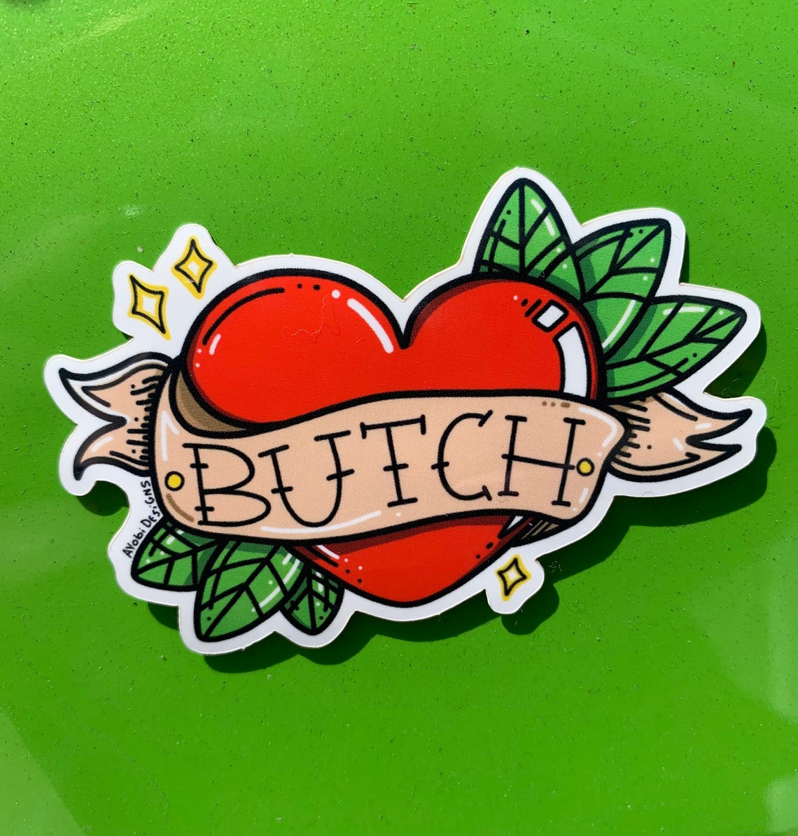Butch Heart Tattoo Sticker, WLW Vinyl Decal - Etsy