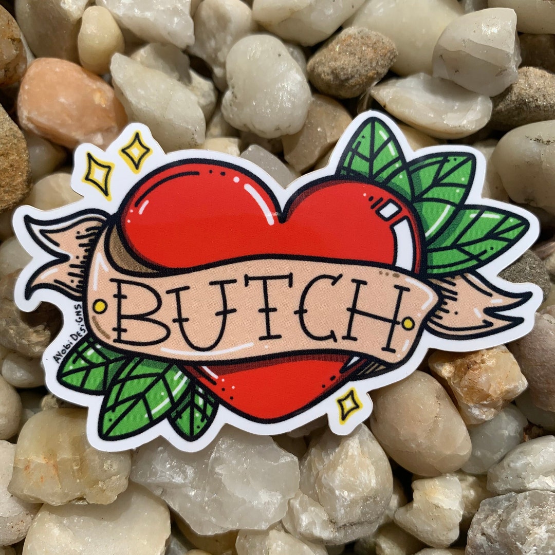 Butch Heart Tattoo Sticker, WLW Vinyl Decal - Etsy