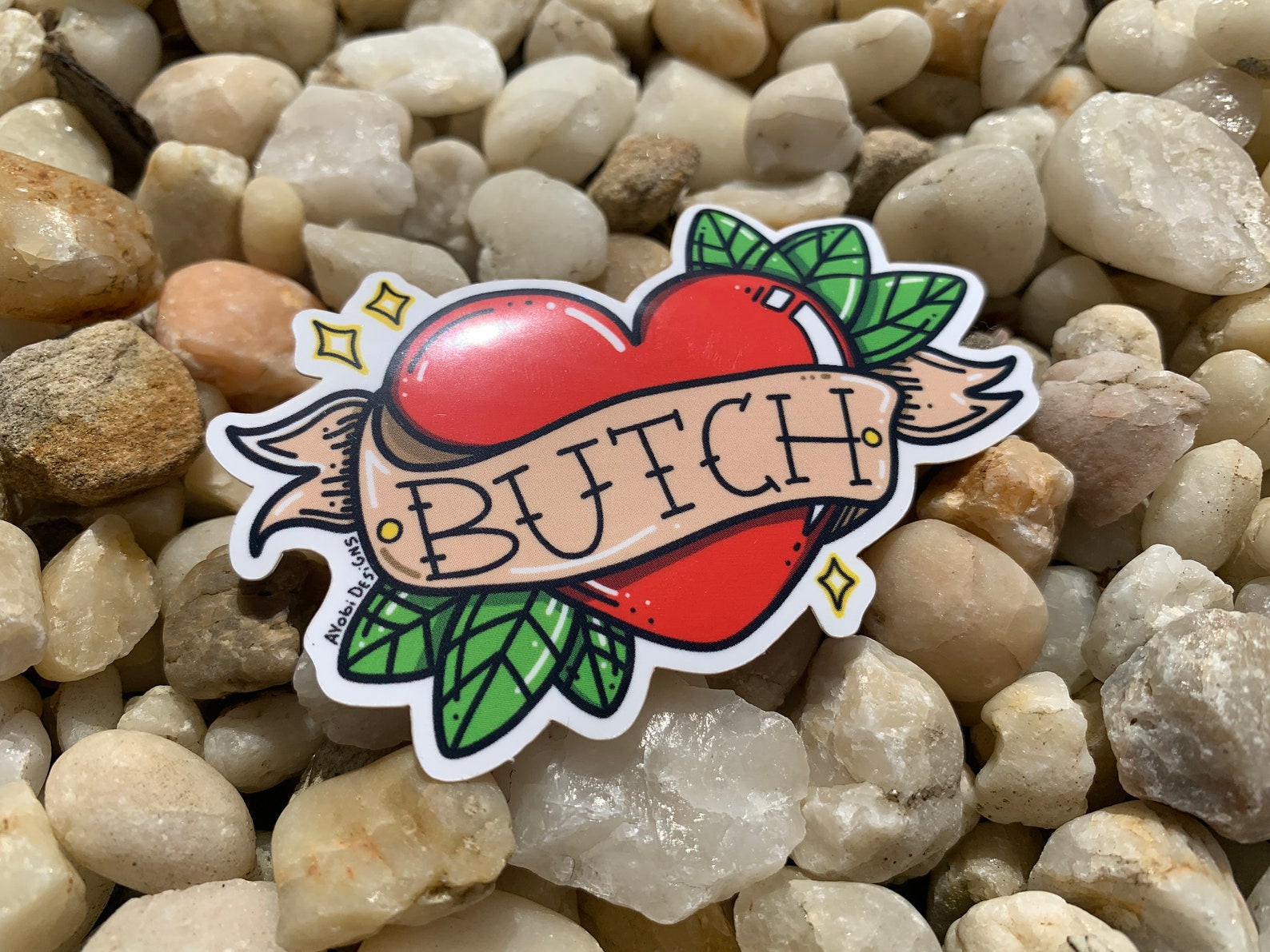 Butch Heart Tattoo Sticker, WLW Vinyl Decal - Etsy