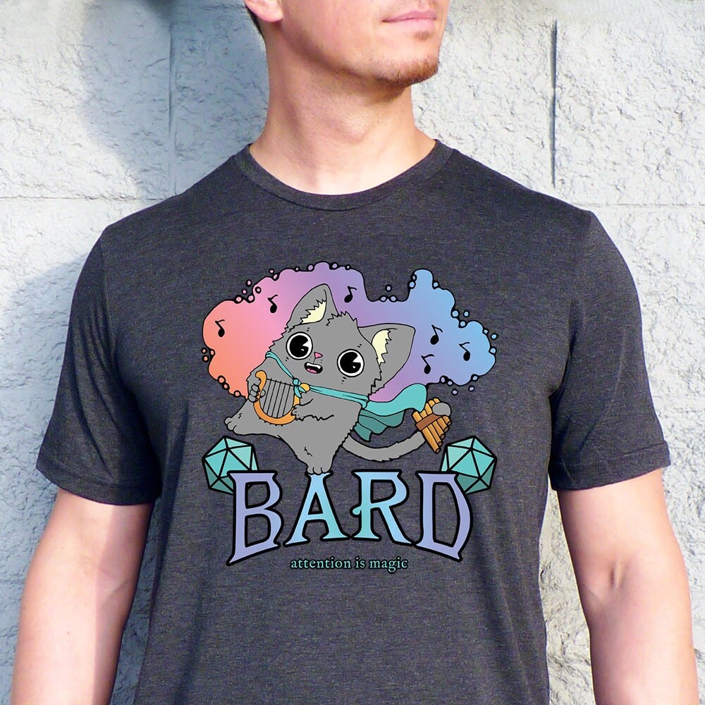 Dnd Bard Tshirt, Dnd Shirt, Bard Class Tshirt, Dnd Gifts, D20 Shirt ...