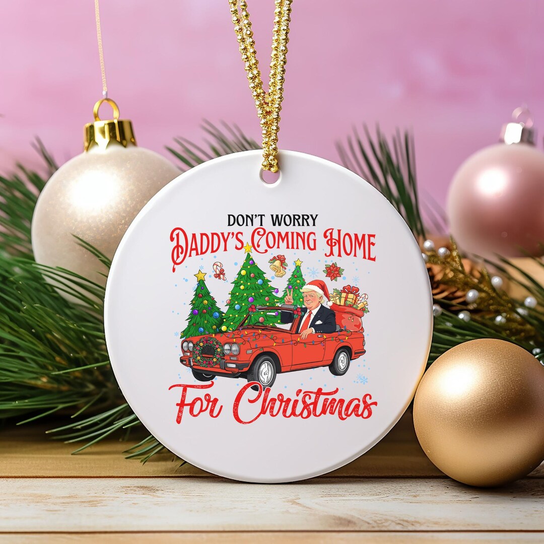 Trump Ornament Christmas Funny Xmas Ceramic Ornament Holiday Election ...