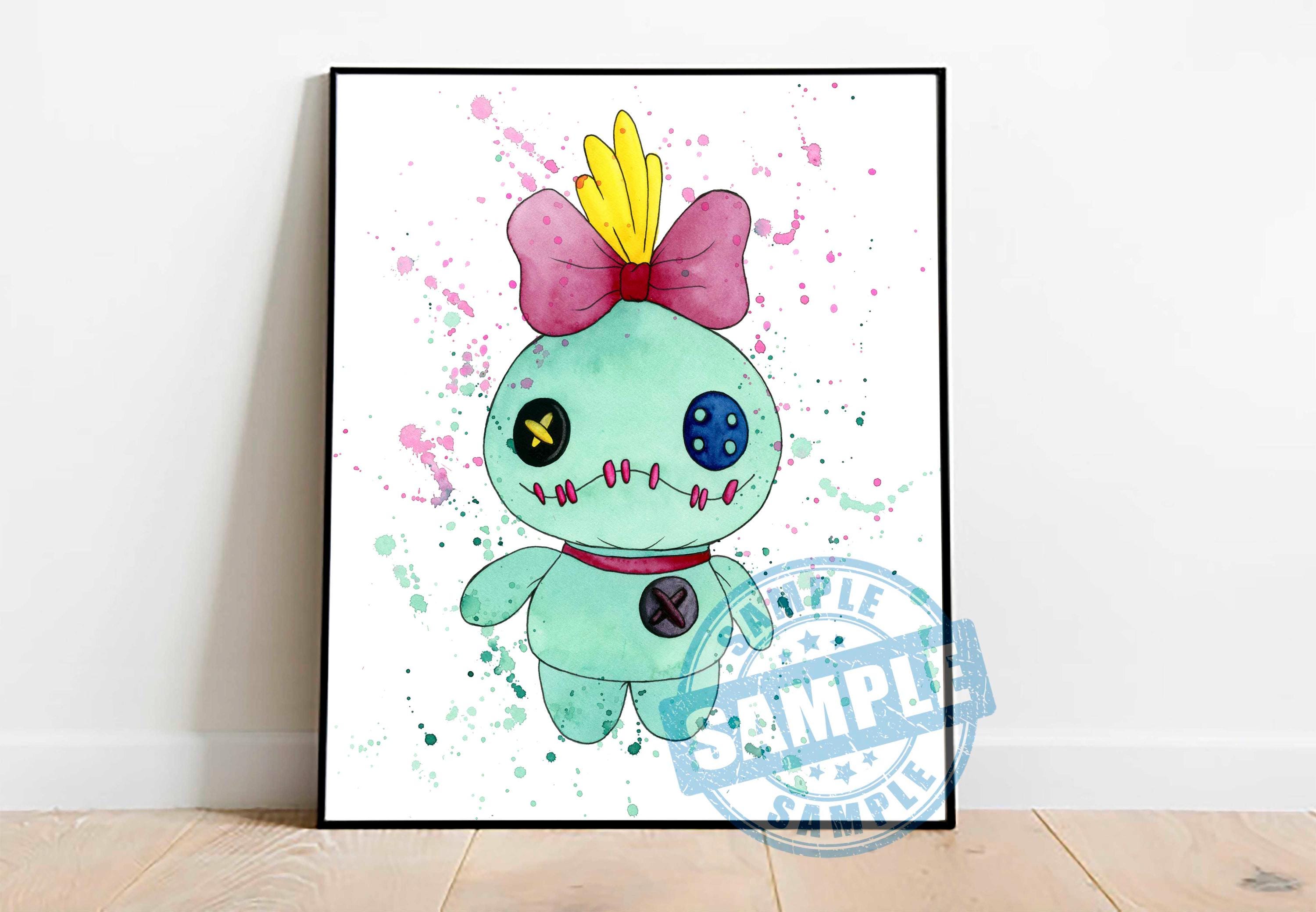 Set Lilo and Stitch Print, Stitch Watercolor Print, Lilo Print, Scrump ...