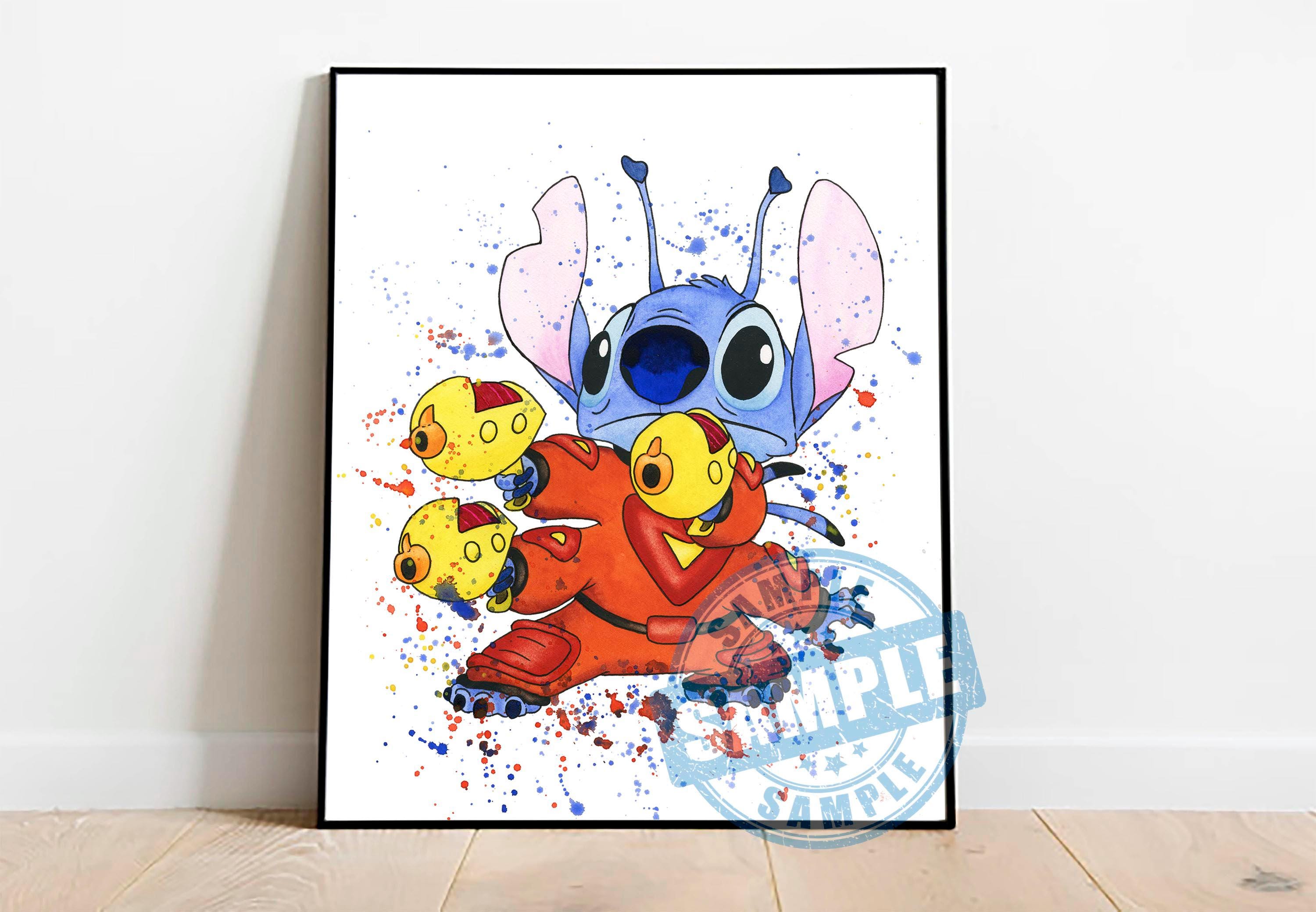Set Lilo and Stitch Print, Stitch Watercolor Print, Lilo Print, Scrump ...