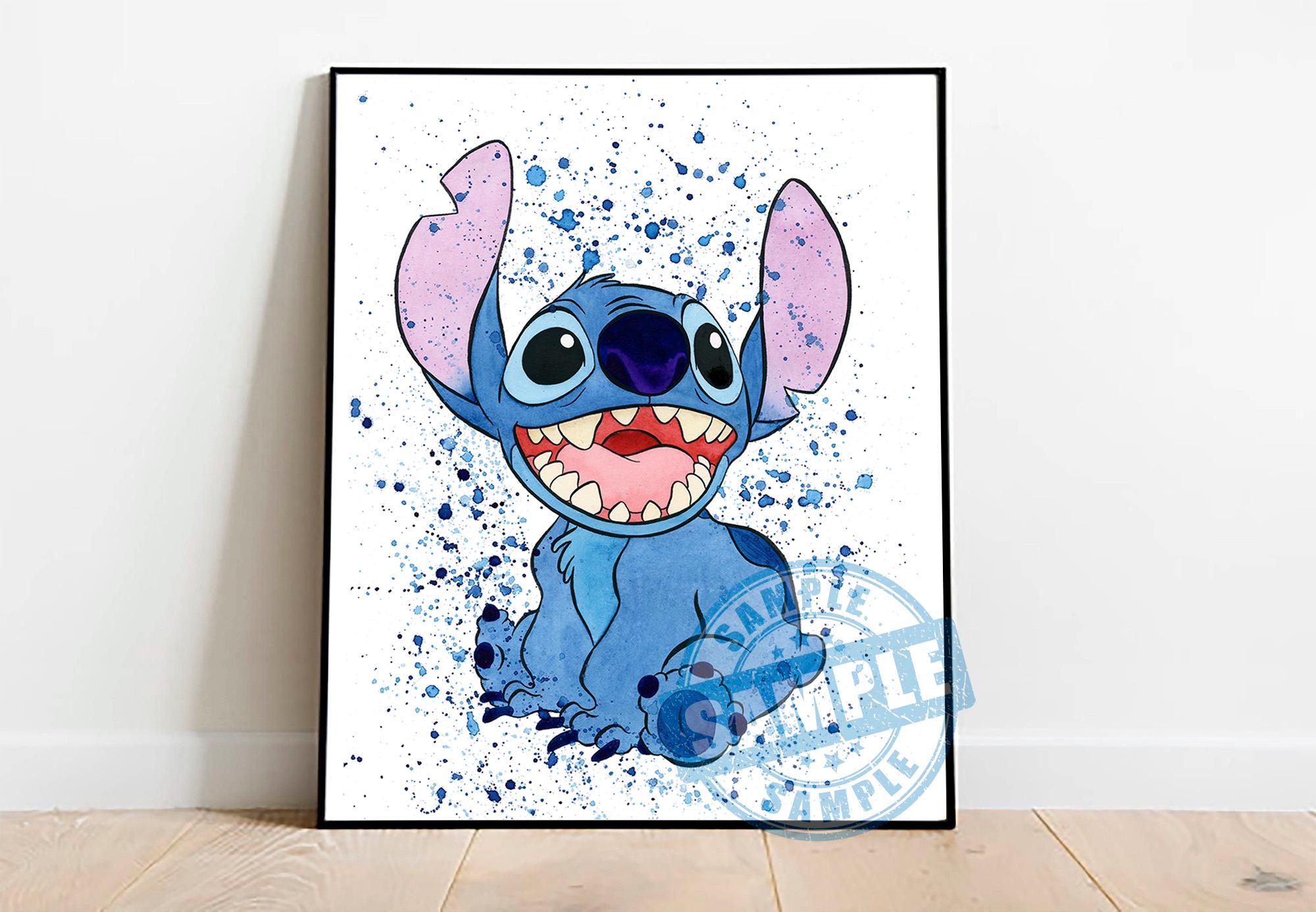 Set Lilo and Stitch Print, Stitch Watercolor Print, Lilo Print, Scrump ...