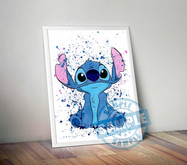 Stitch Print Watercolor, Lilo and Stitch Poster, Stitch Giclee for ...