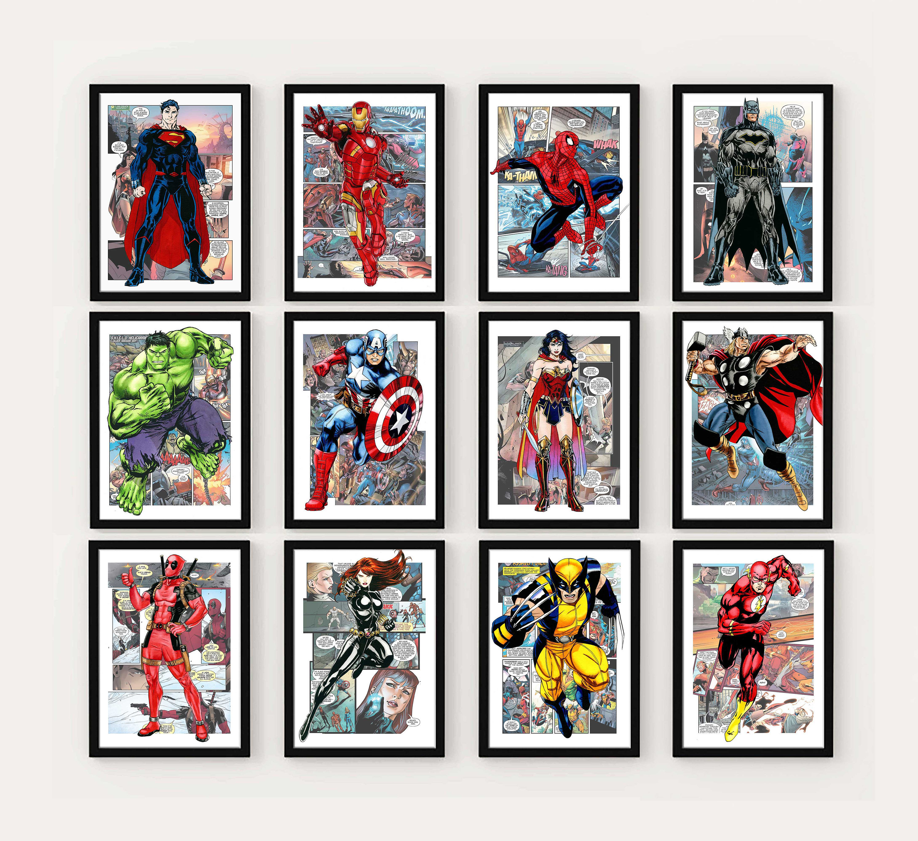 Superheroes Watercolor Prints, Superhero Poster for Nursery Room ...