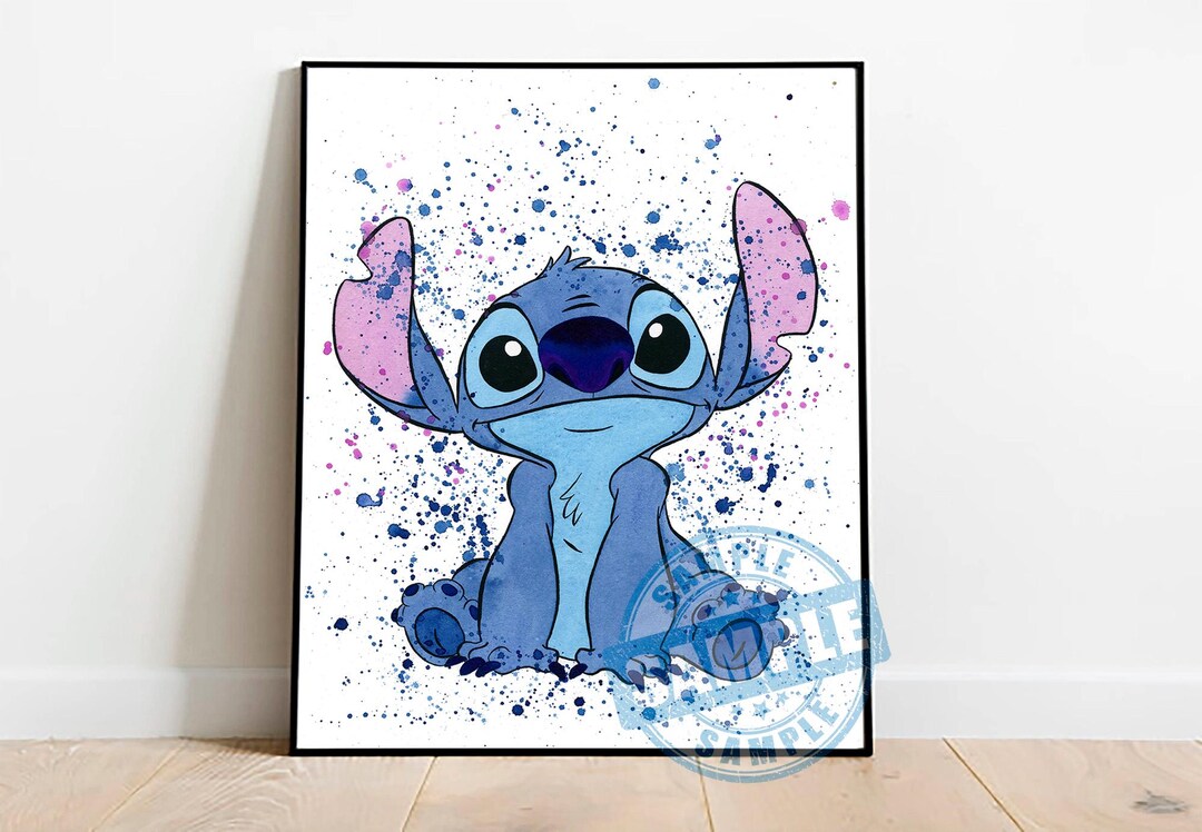 Stitch Print Watercolor, Lilo and Stitch Poster, Stitch Giclee for ...