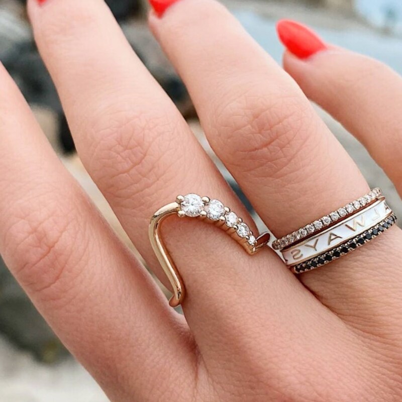 Wave Wedding Bands - Etsy