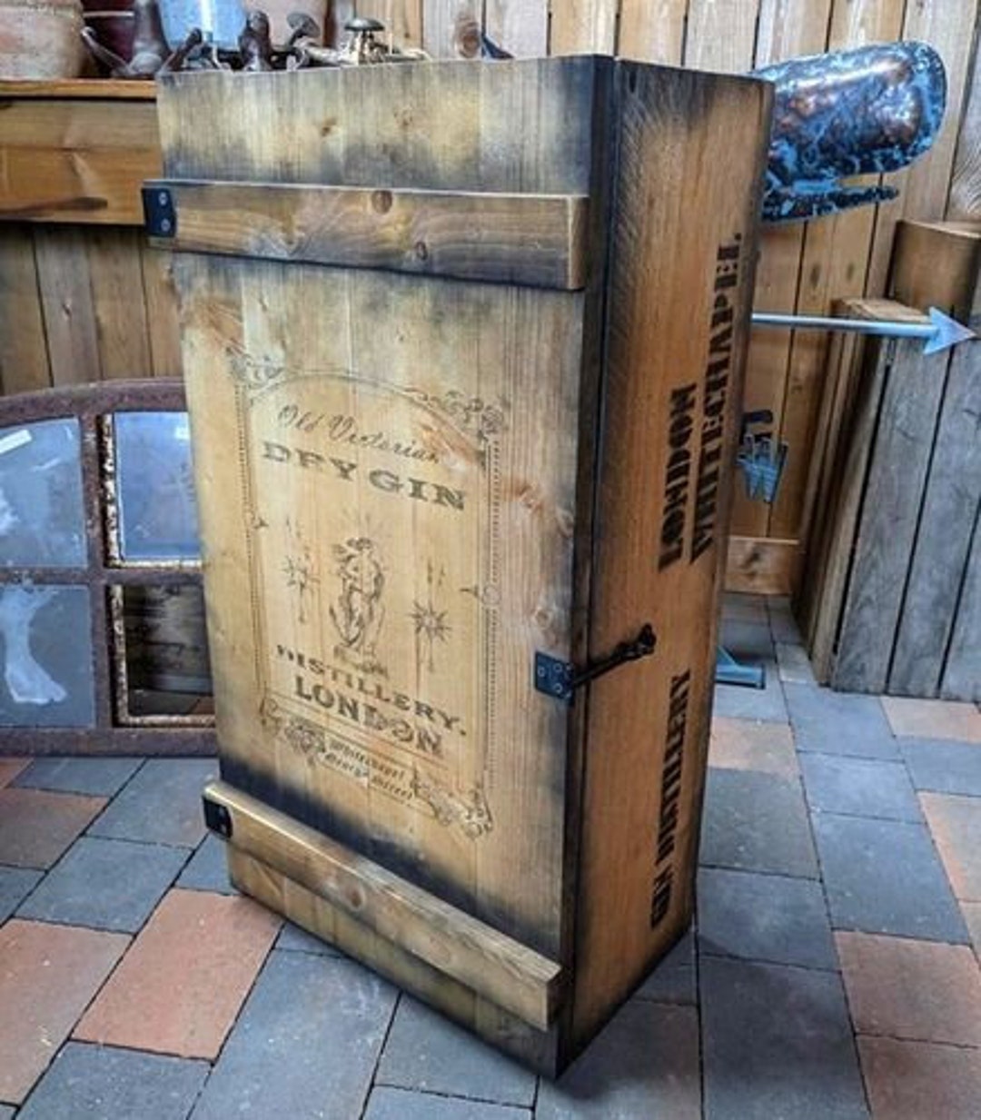 Cargo Crate Bar Bar Cabinet OLD VICTORIAN GIN Minibar Wood Ep-085 - Etsy