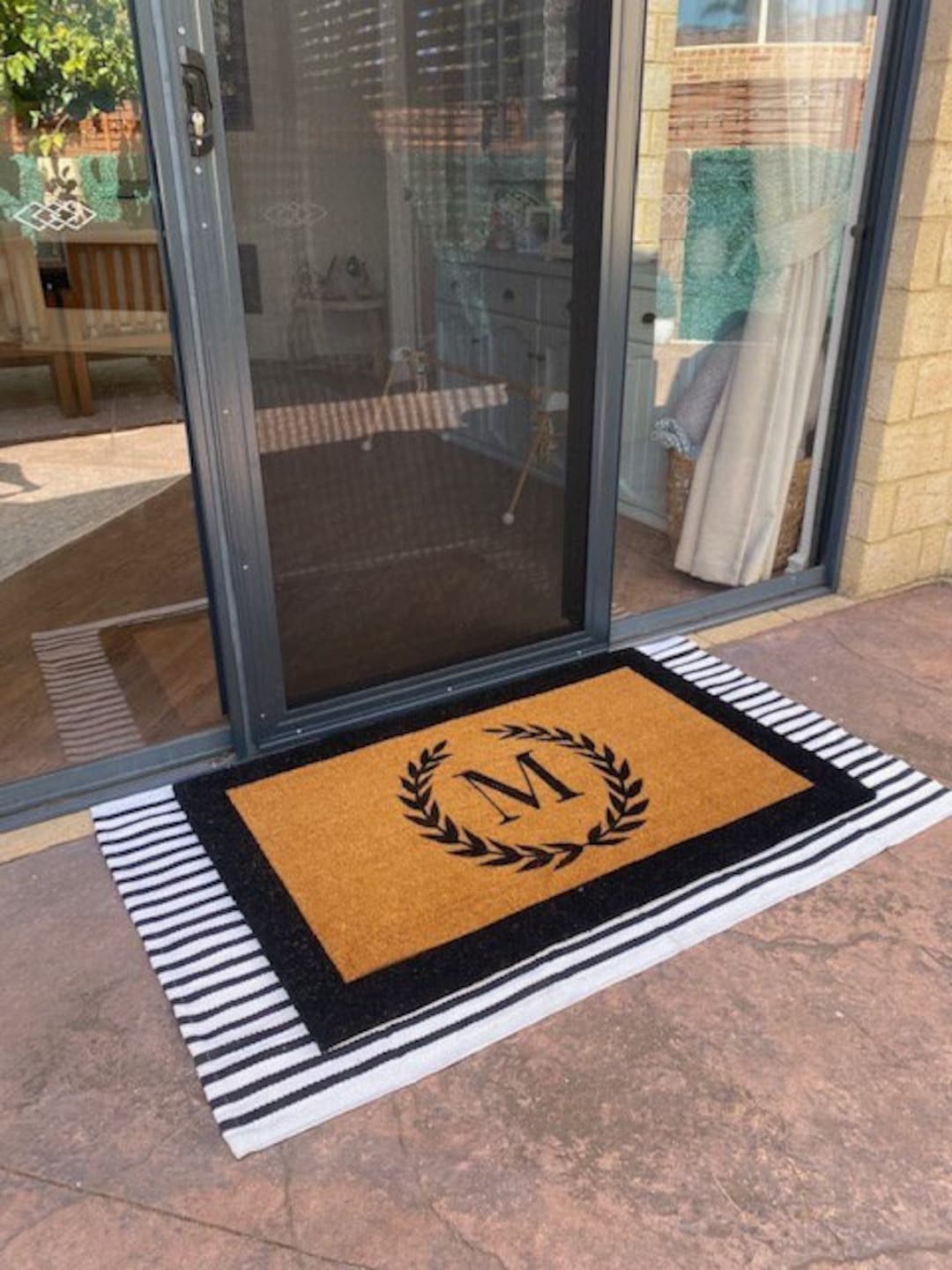 Wreath Doormat, Laurel Doormat, Doormat, Personalised Doormat, Hamptons ...