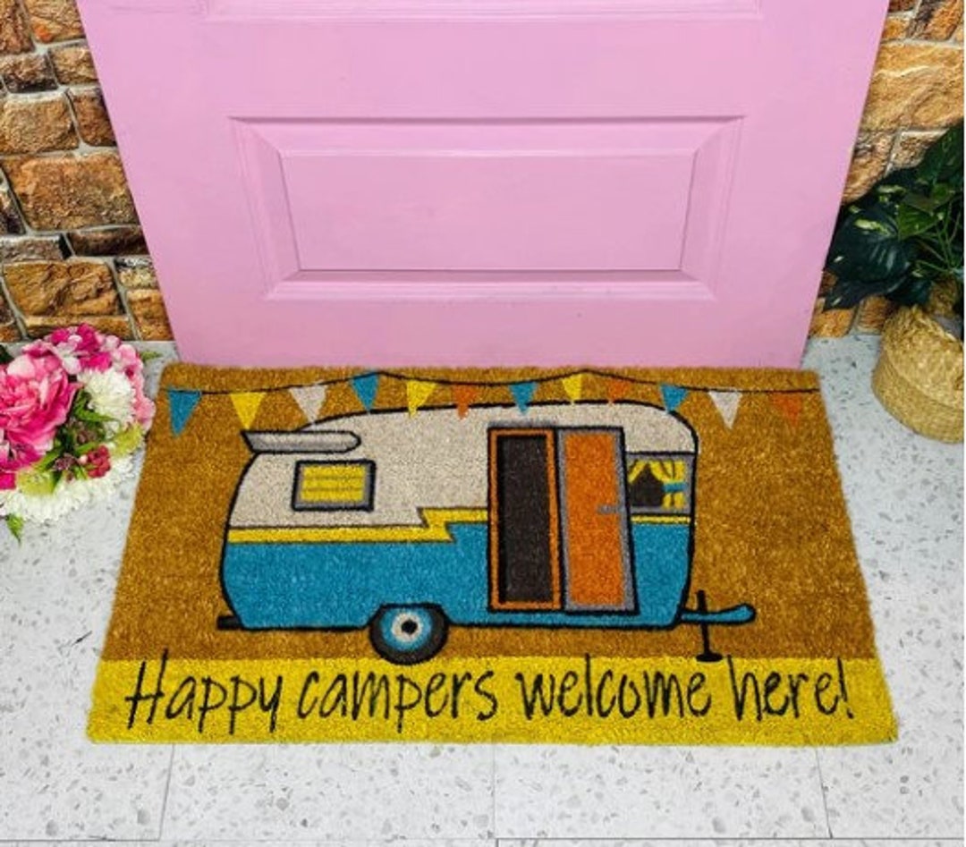 Camping, Happy Camper, Camping Doormat, Happy Campers Gift, RV Gift ...