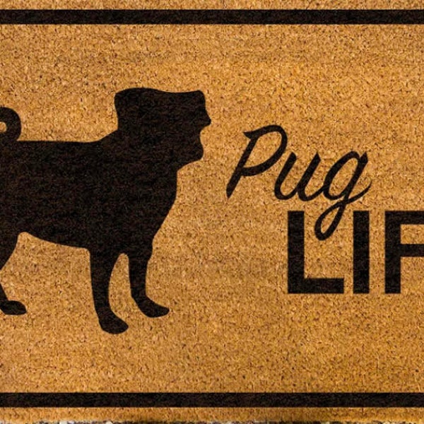 Pug Welcome Mat - Etsy
