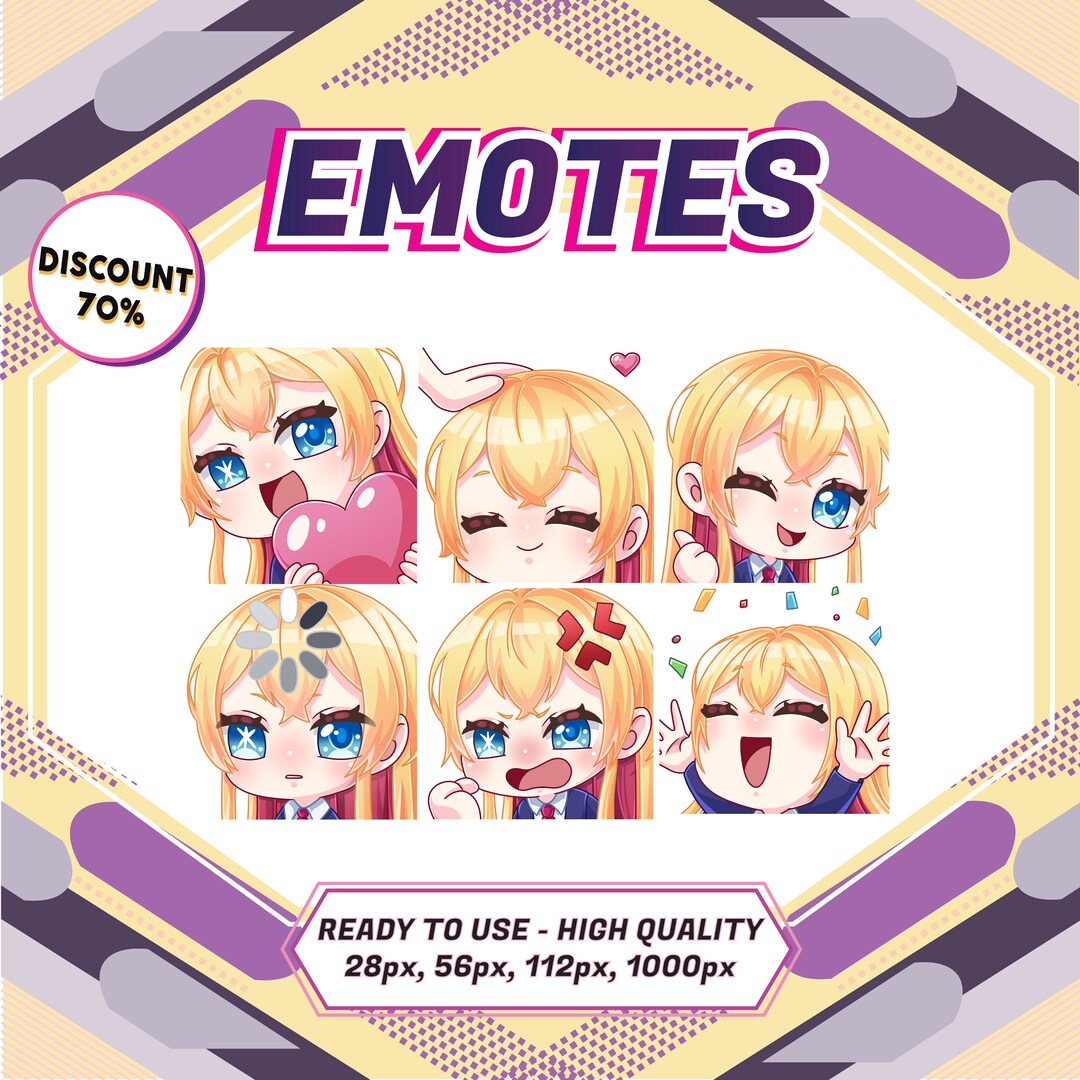 Custom Emotes Cute Emotes Chibi Emotes Anime Emotes Stream Emotes ...