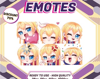 Custom Emotes Cute Emotes Chibi Emotes Anime Emotes Stream Emotes ...
