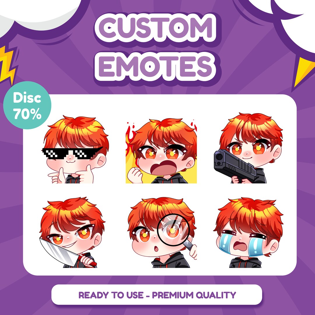 Custom Emotes Cute Emotes Chibi Emotes Anime Emotes Stream Emotes ...