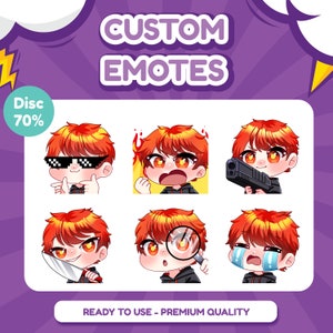 Custom Emotes Cute Emotes Chibi Emotes Anime Emotes Stream Emotes ...