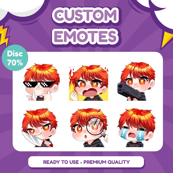 Custom Emotes Cute Emotes Chibi Emotes Anime Emotes Stream Emotes ...