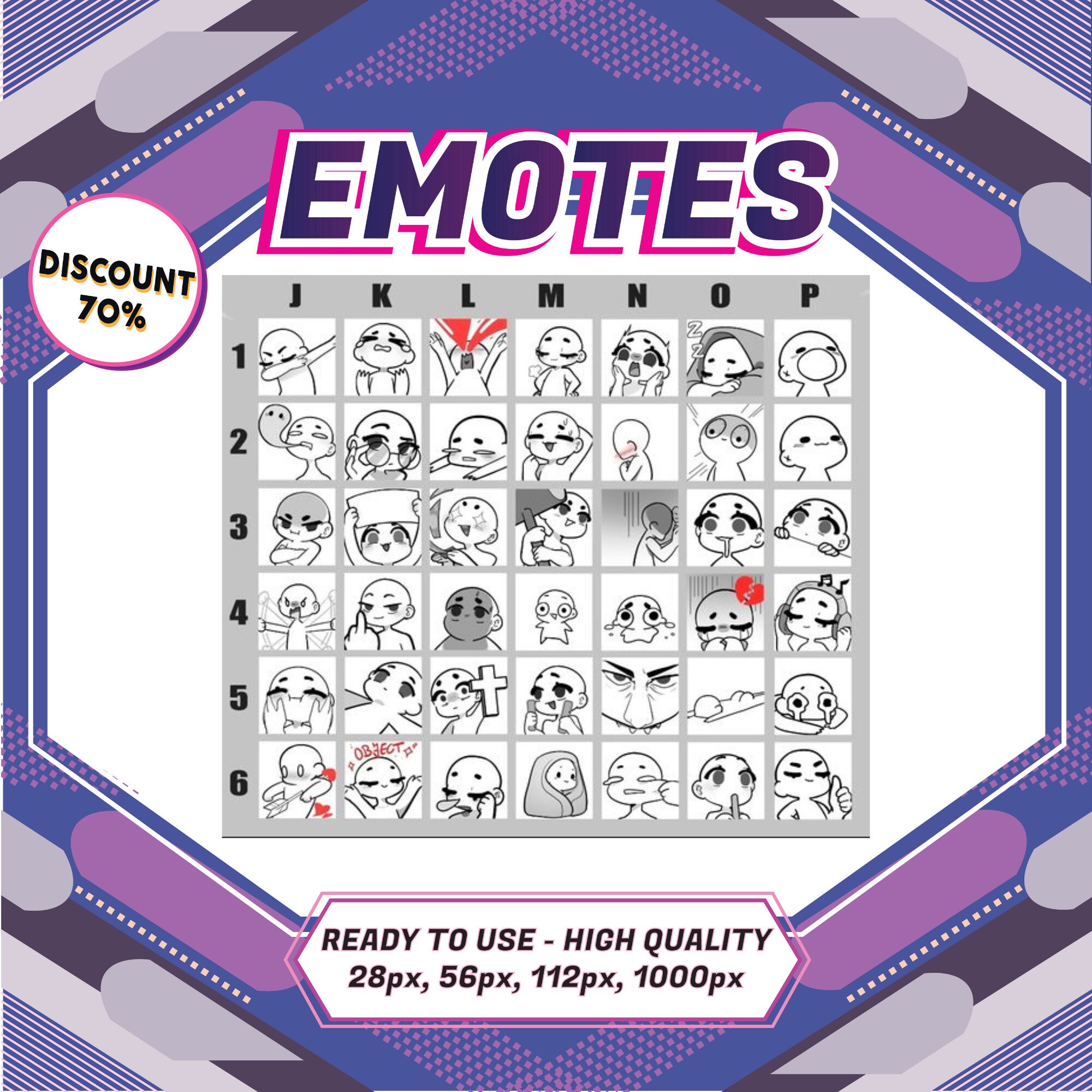 Custom Emotes Cute Emotes Chibi Emotes Anime Emotes Stream Emotes ...