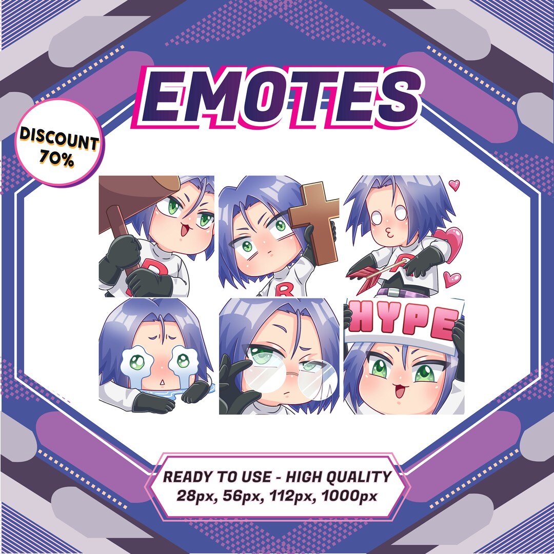 Custom Emotes Cute Emotes Chibi Emotes Anime Emotes Stream Emotes ...