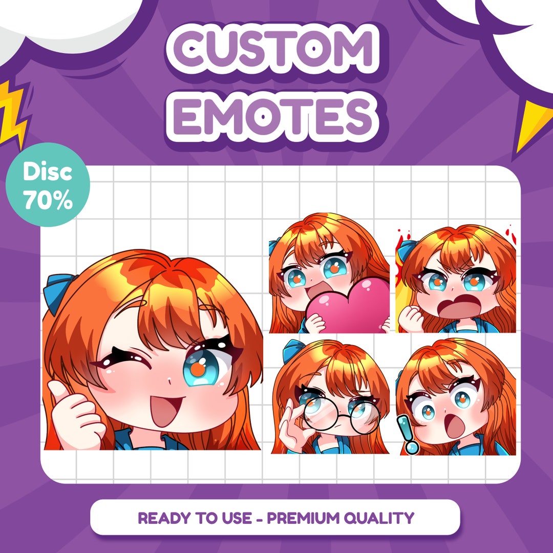 Custom Emotes Cute Emotes Chibi Emotes Anime Emotes Stream Emotes ...