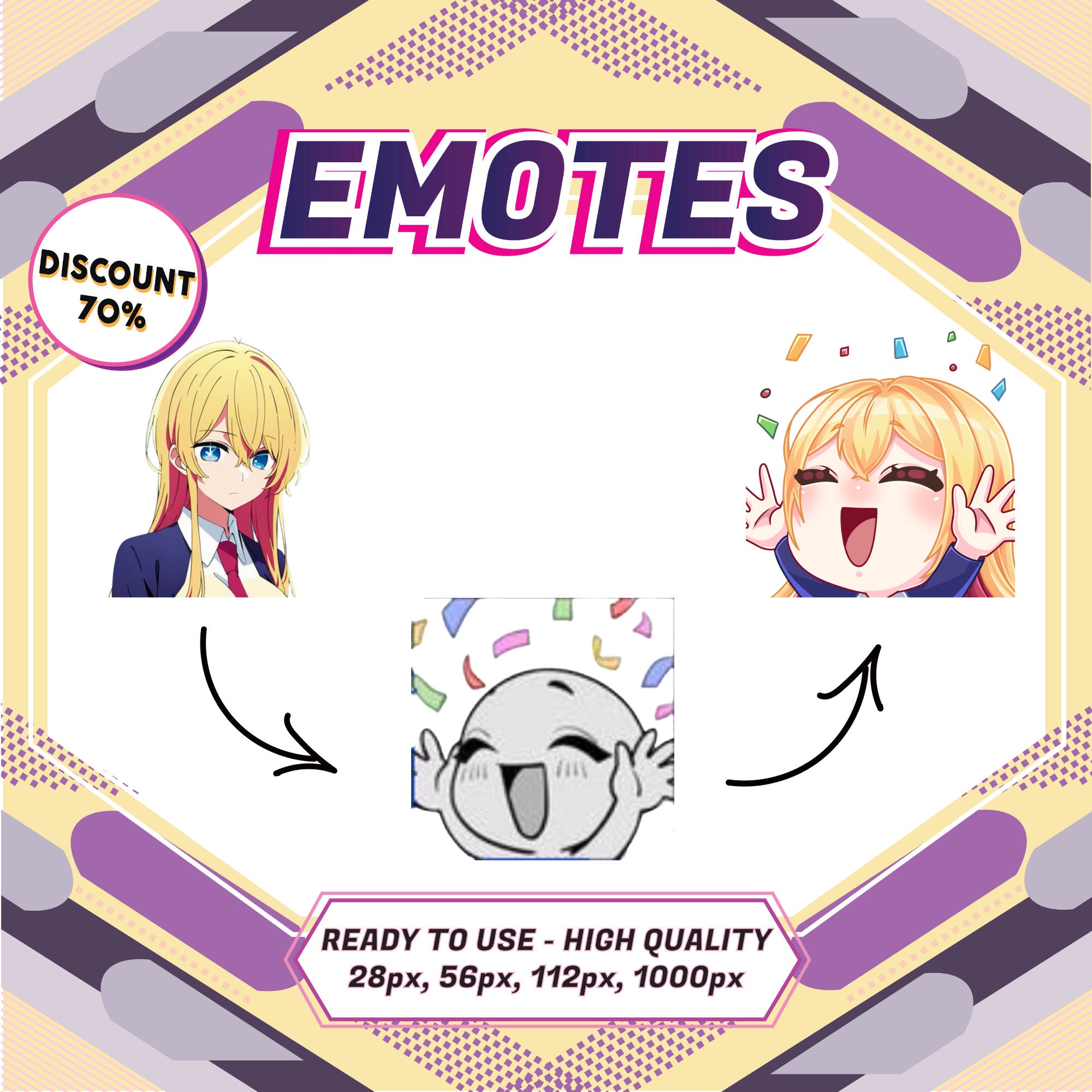 Custom Emotes Cute Emotes Chibi Emotes Anime Emotes Stream Emotes ...
