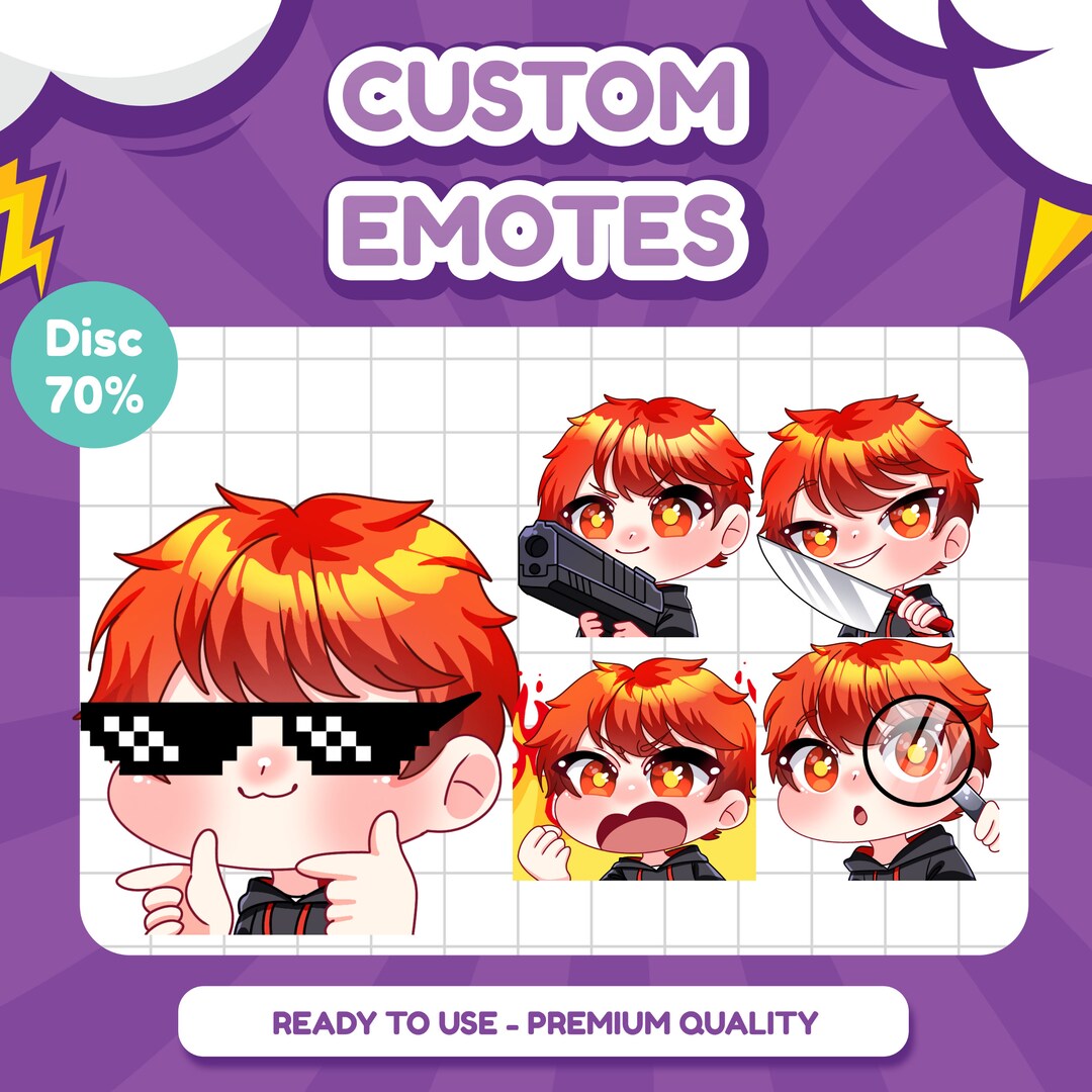 Custom Emotes Cute Emotes Chibi Emotes Anime Emotes Stream Emotes ...