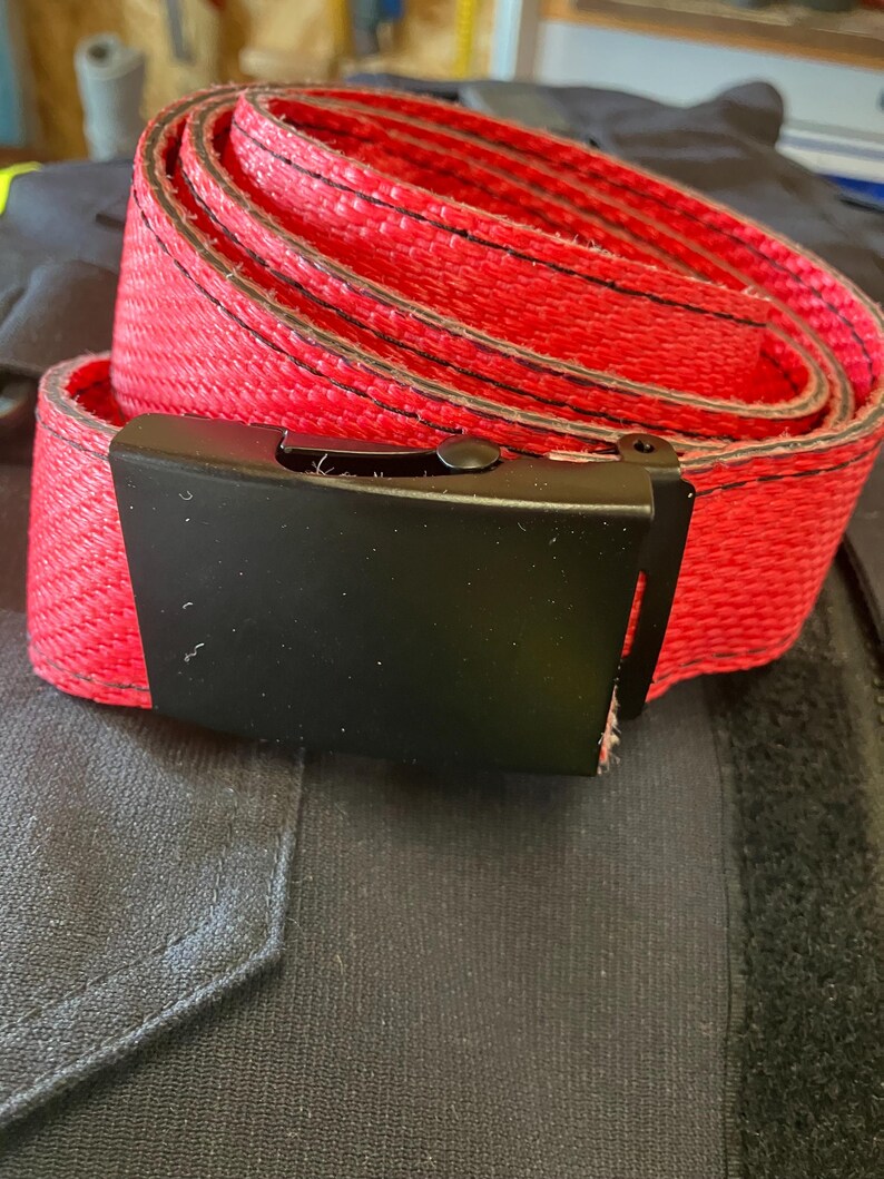 Belt Made From Fire Hose in Red Upcycling Elfzwo Fire Department - Etsy