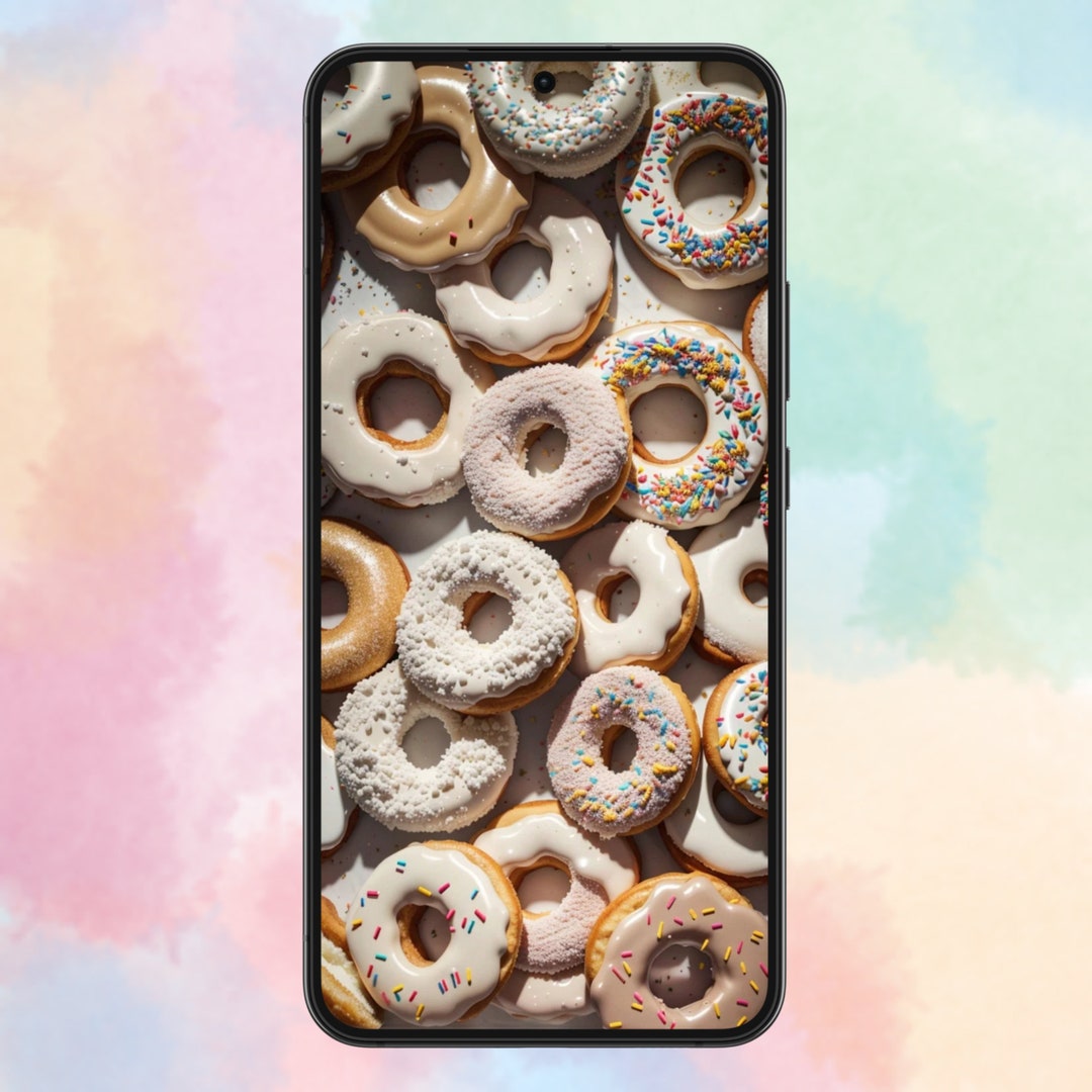Pretty Donut Phone Wallpaper, Dessert Phone Wallpaper, Dessert Phone ...