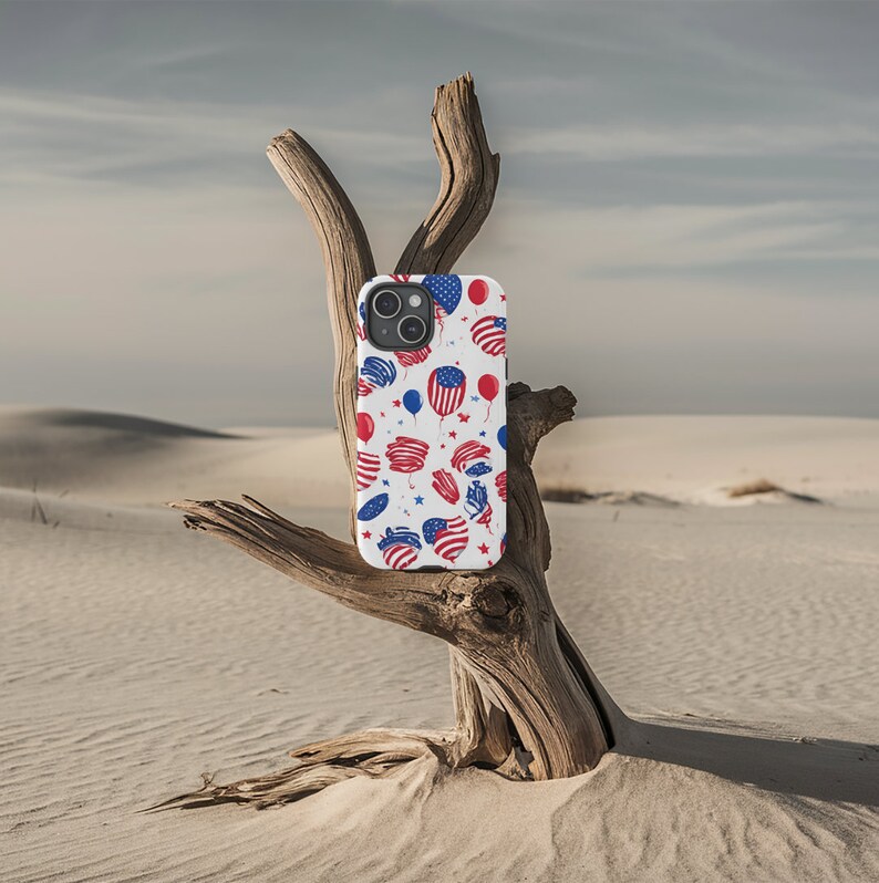 Red, White and Blue American Flag Balloon Phone Case, 4th of July Phone ...