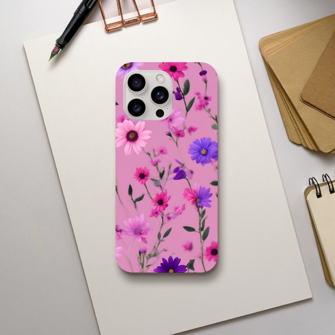 Purple and Pink Flower Phone Case, Vibrant Flower Phone Case, Pink ...