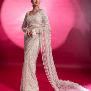 Red Color Net Sequnce Work Saree, Saree for USA Women, Designer Saree ...