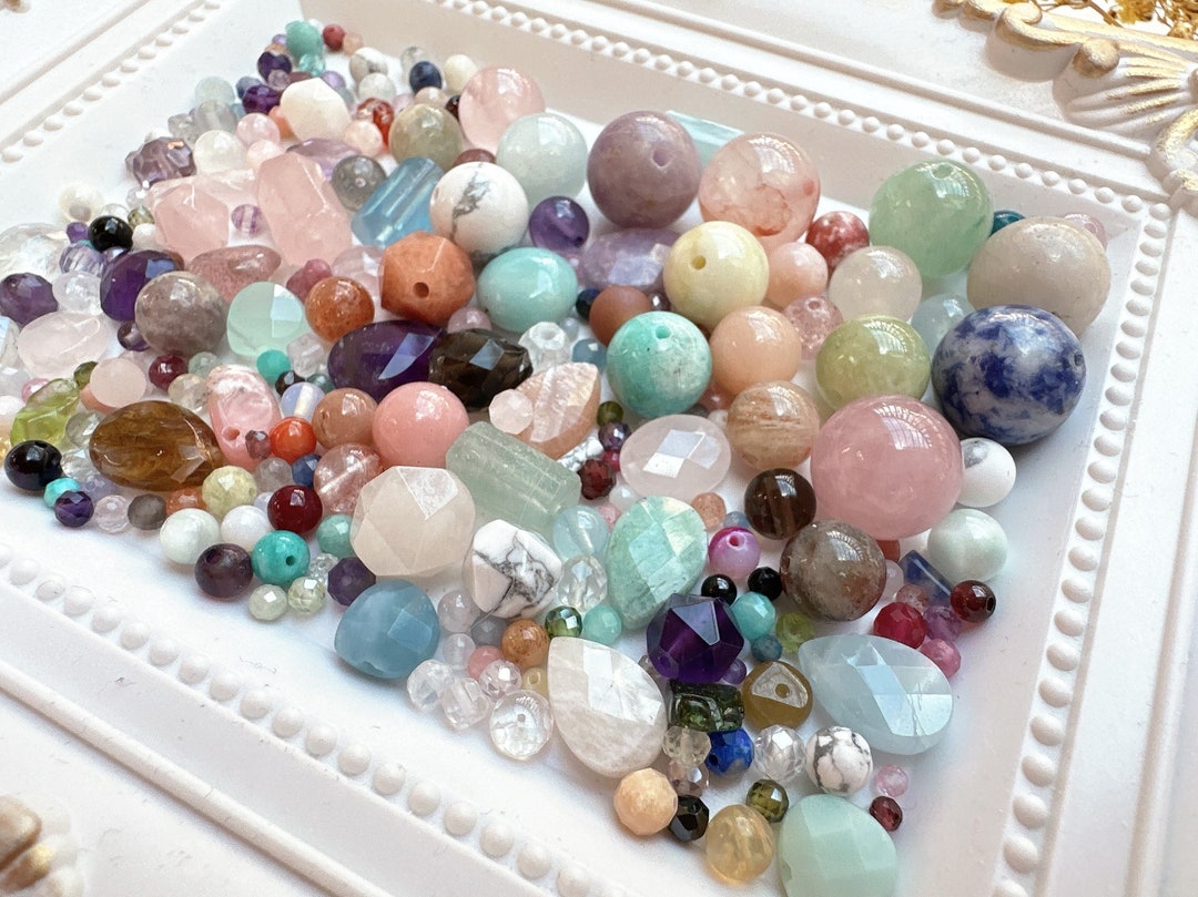 200 Pieces Mixed Gemstone Assortment Beads Mix Loose Assorted Gemstone ...