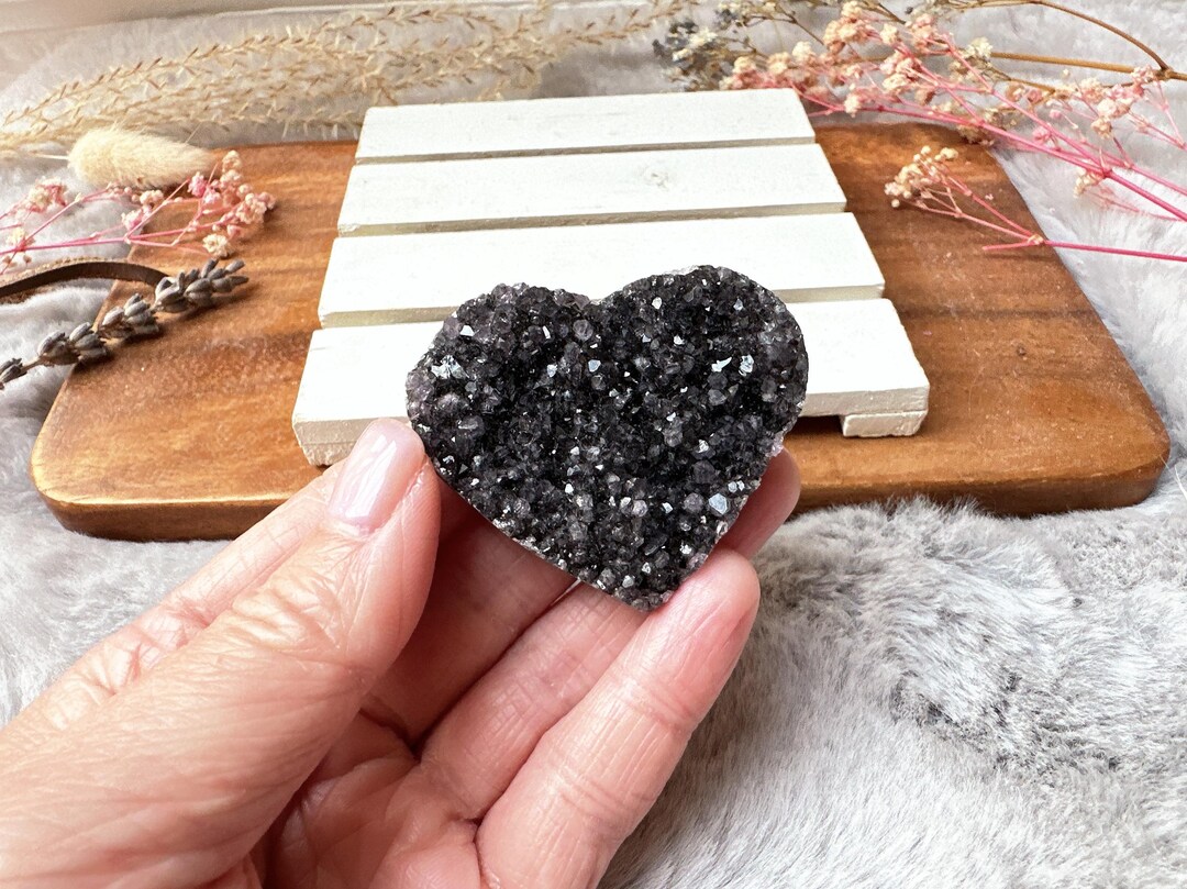 Beautiful Small Amethyst Heart Cluster | Amethyst Druzy Cluster Chunk ...